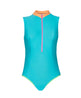 Kids Turquoise Zip One Piece | PQ Swim