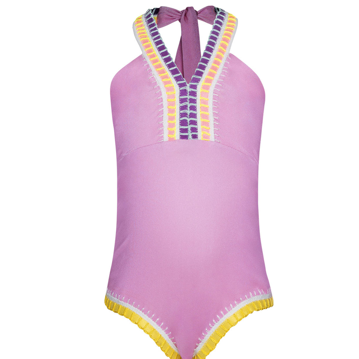 Kids Ultraviolet Rainbow Embroidered V Neck One Piece | PQ Swim