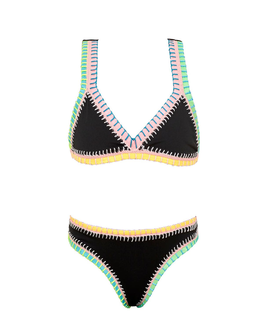 Black Pier Rainbow Embroidered Bikini | PQ – PQ Swim